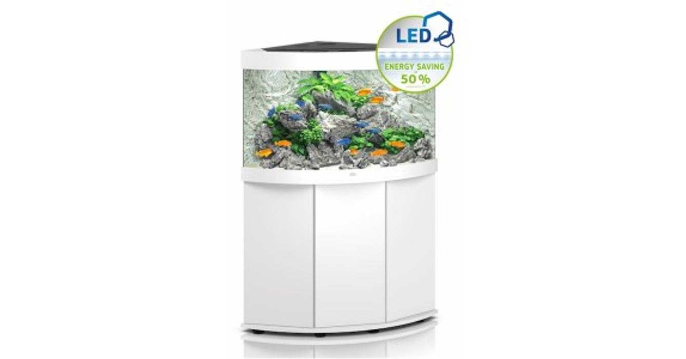 Juwel Trigon 190 LED akvárium szett bútorral fehér - Sarok akvárium ...